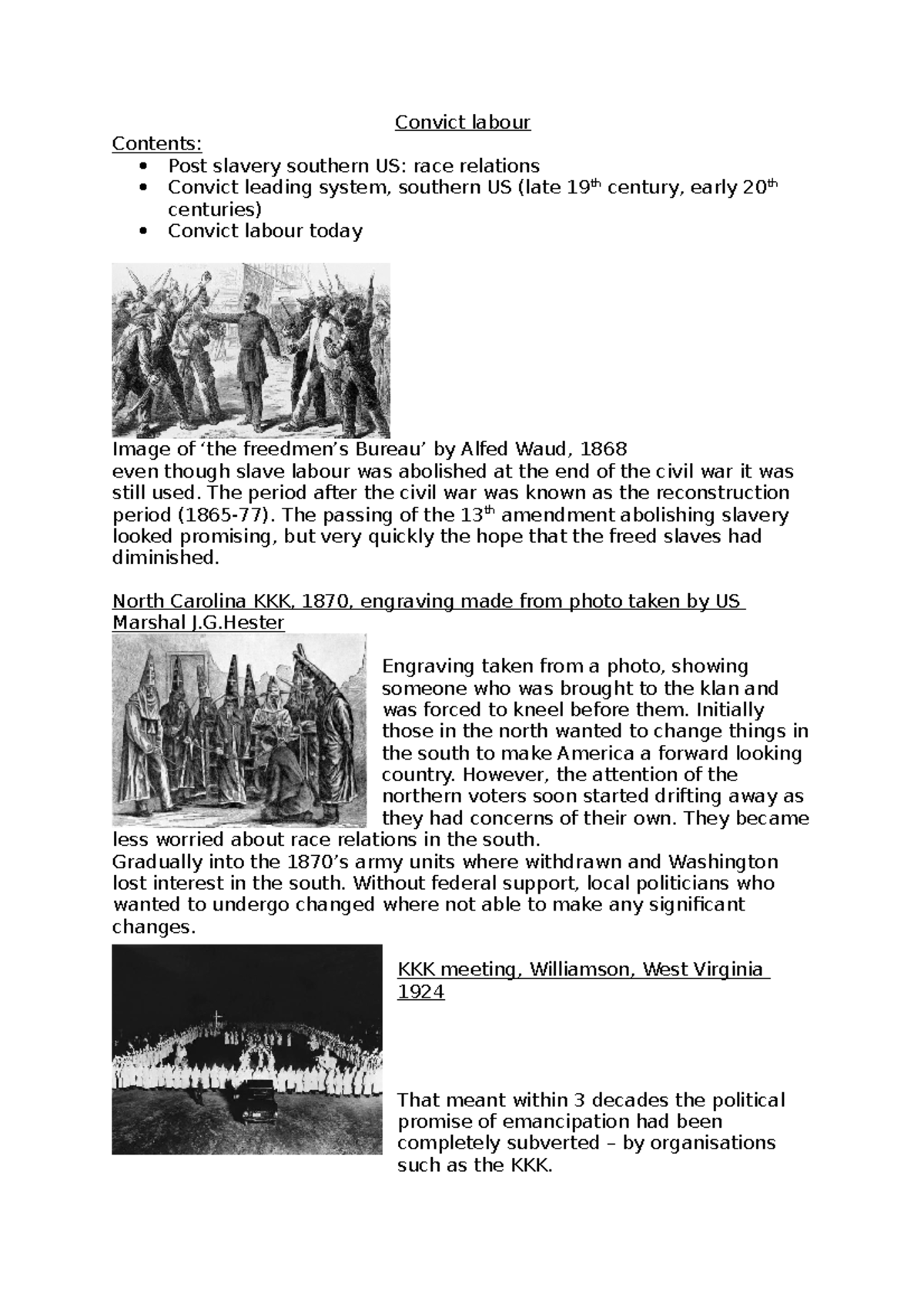 13- convict labour - Lecture notes for Slavery in Global History module ...