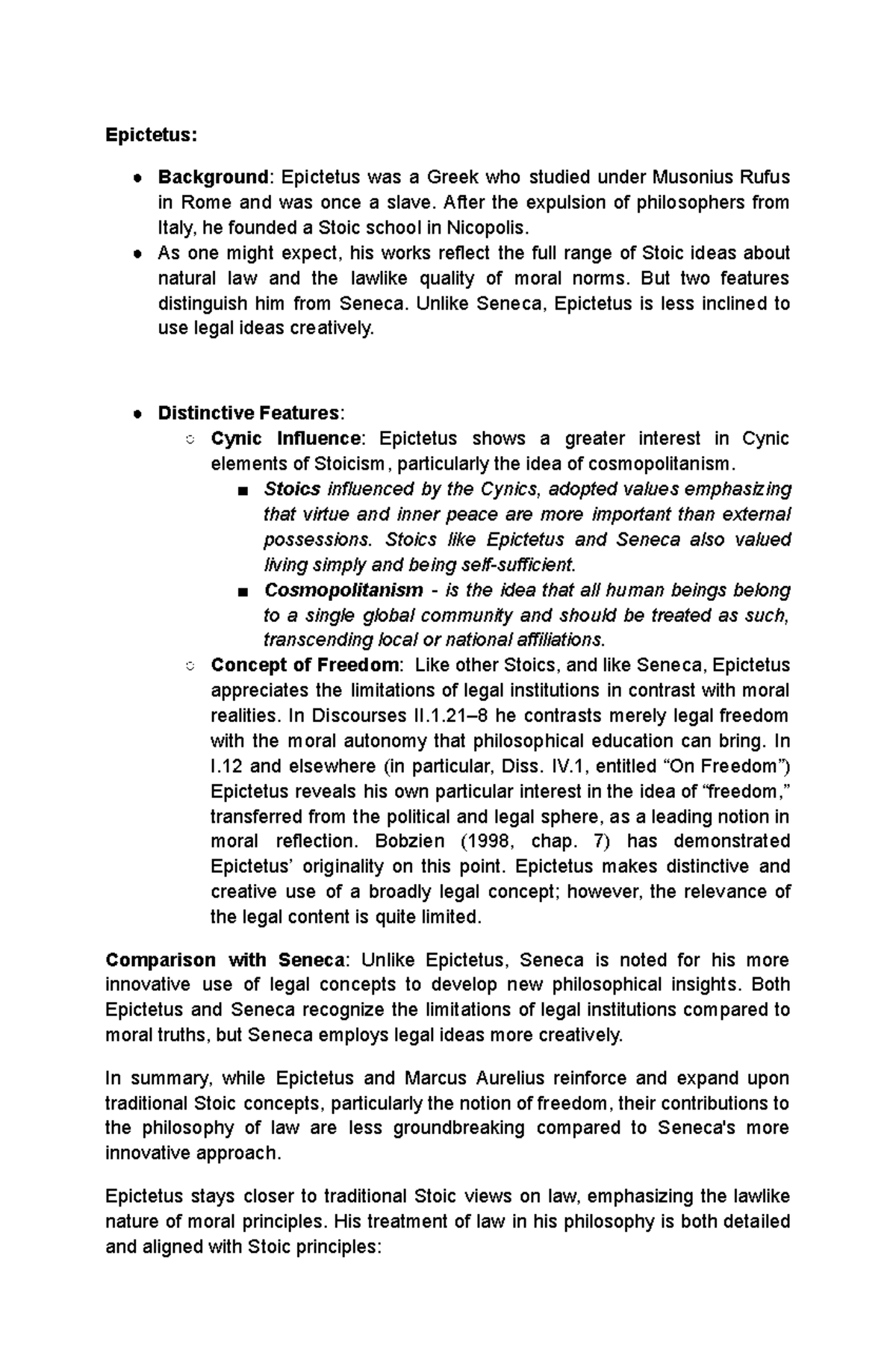 Epictetus - Philosopher - Epictetus: Background: Epictetus was a Greek ...