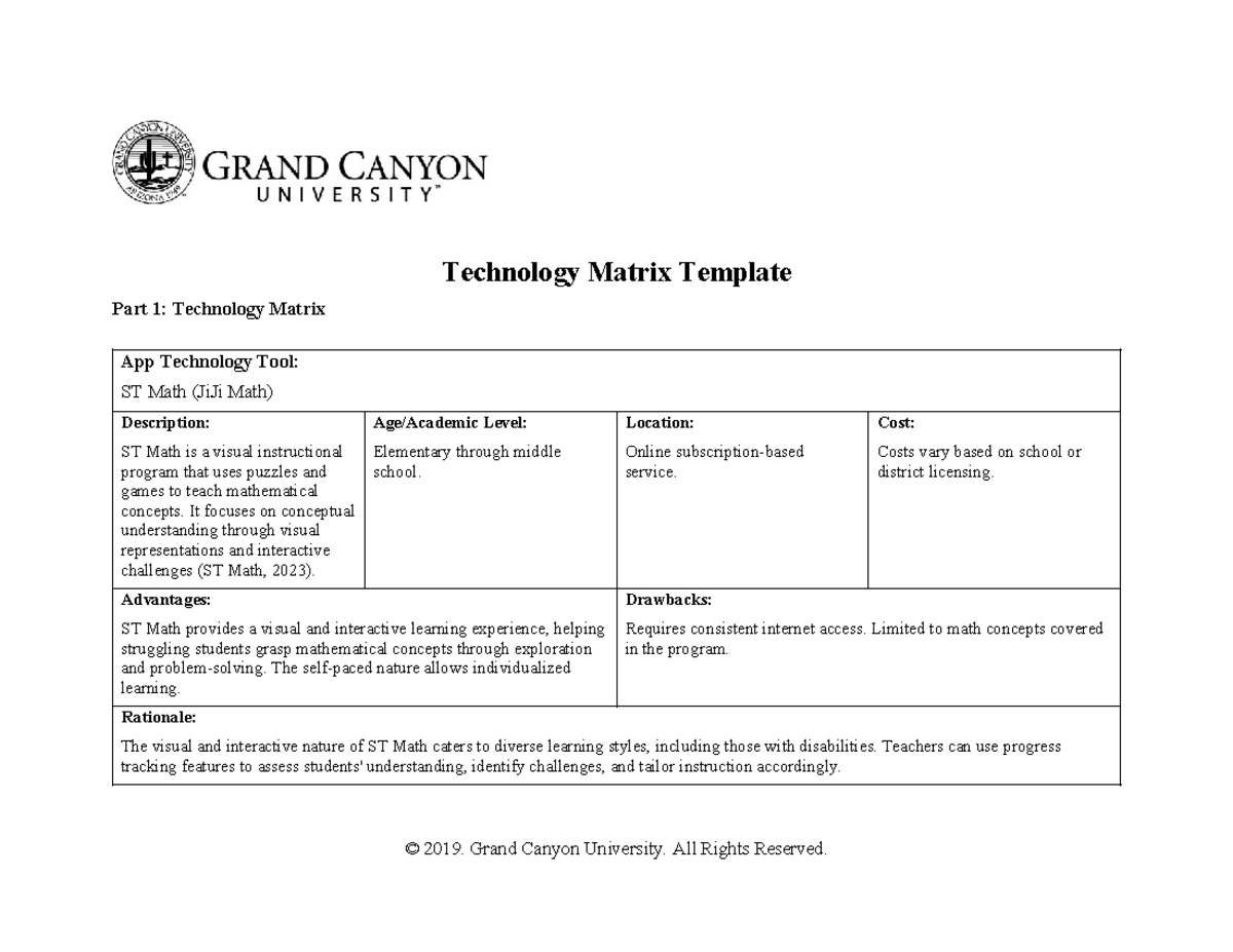 SPD-470-D-T5-Technology Matrix Template - Technology Matrix Template ...