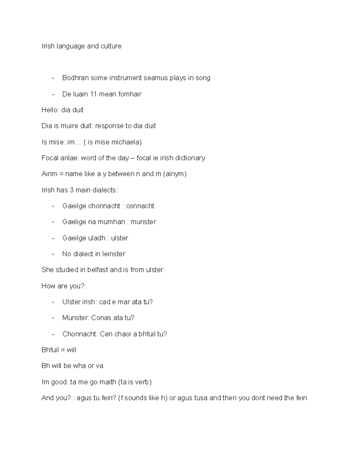 Irish notes - Irish language and culture - Bodhran some instrument ...