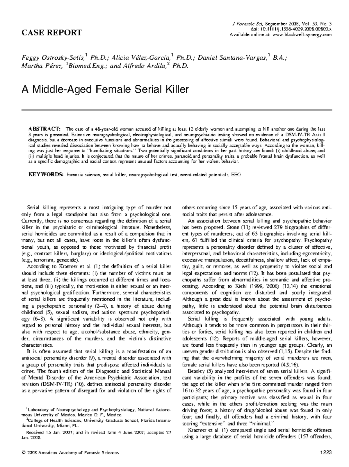 Jfo 803 - case study of nutrition - CASE REPORT Feggy Ostrosky-Solís, 1 ...