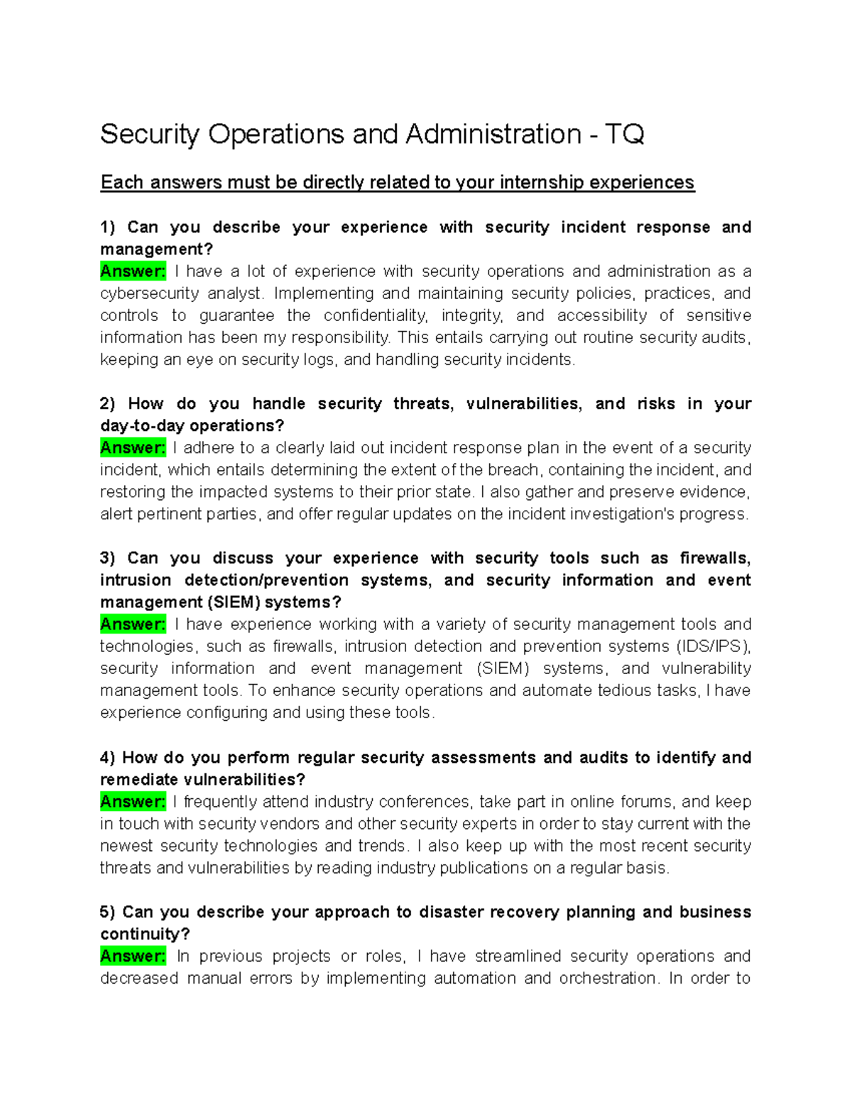 Security Operations and Administration - Implementing and maintaining security policies ...