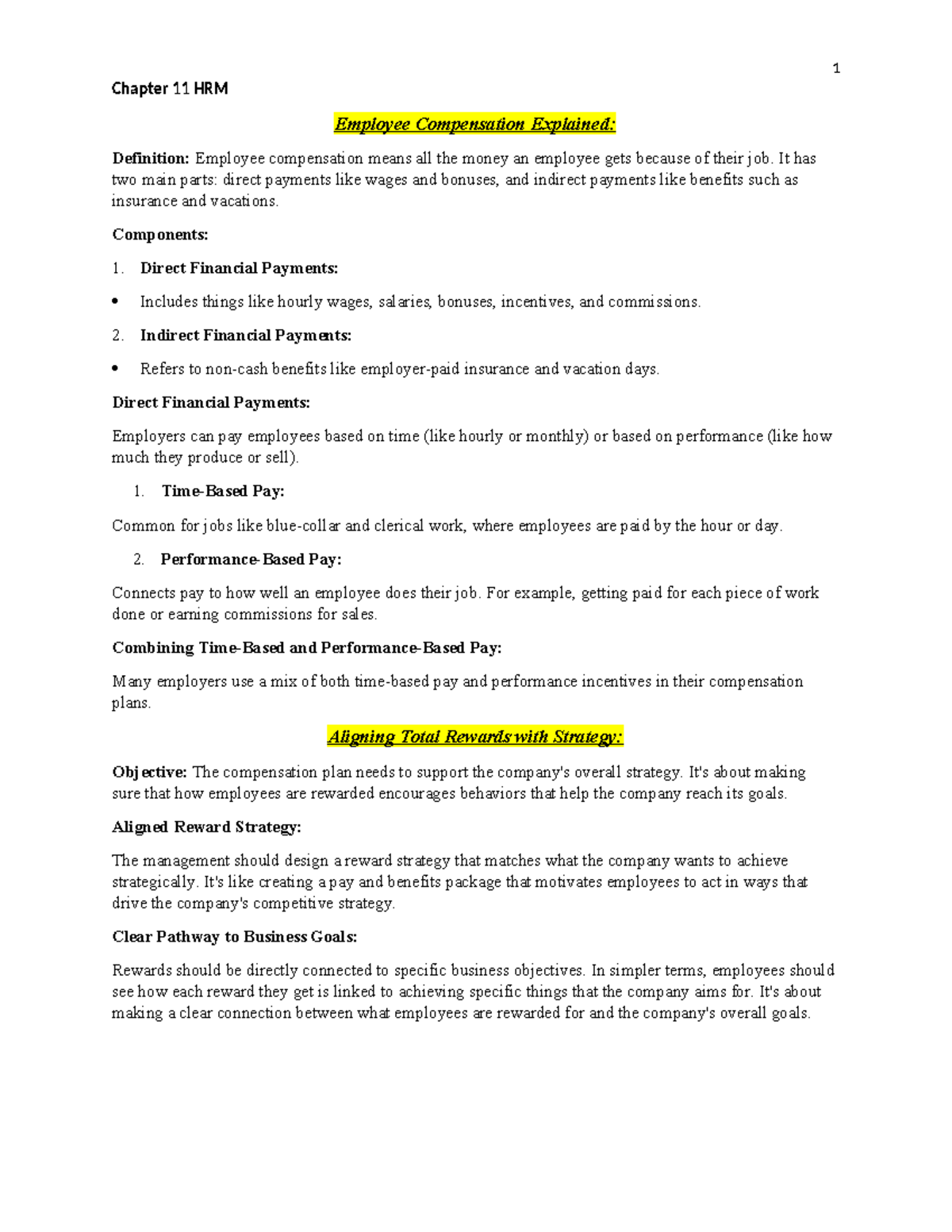 HRM Ch 11 - Summary Human Resource Management - Chapter 11 HRM Employee ...