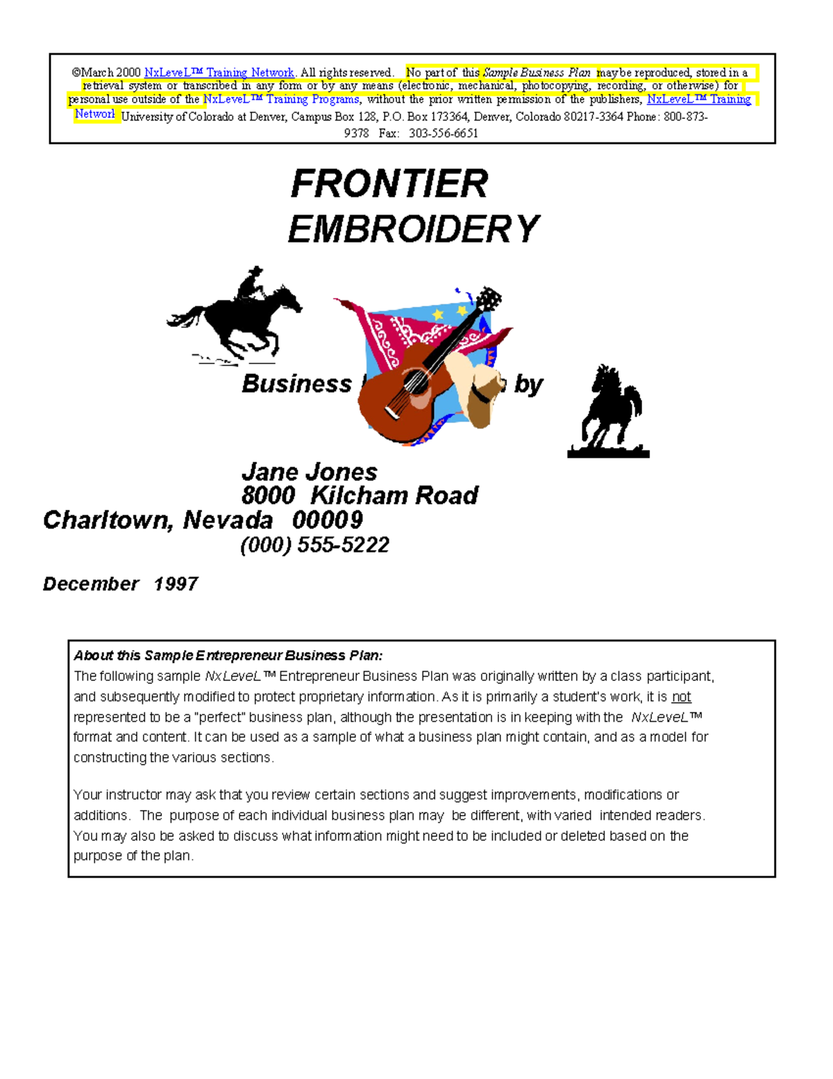 Machine Embroidery Business Plan Word Document - , University of ...