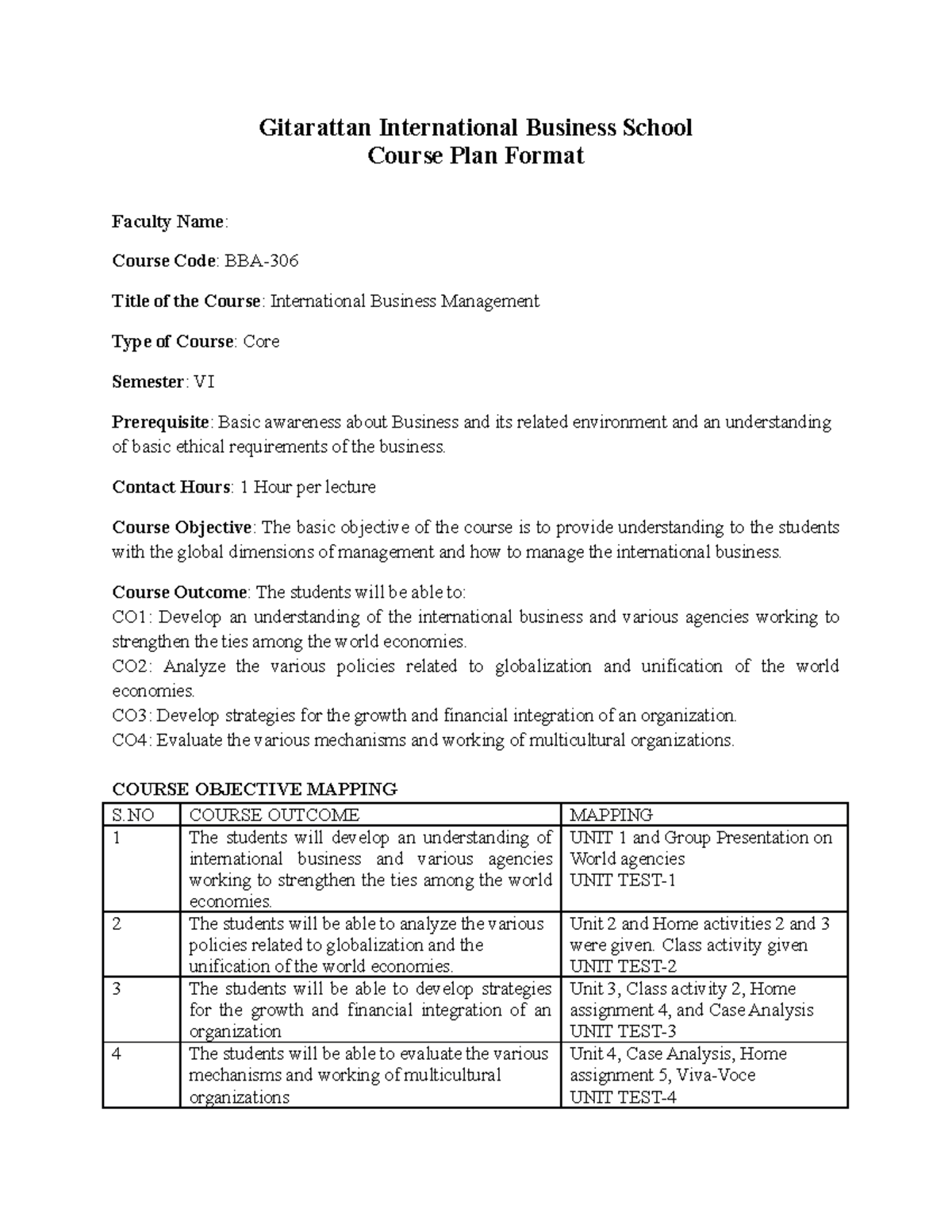 IBM Course PLAN - Lecture notes 1 - Gitarattan International Business ...