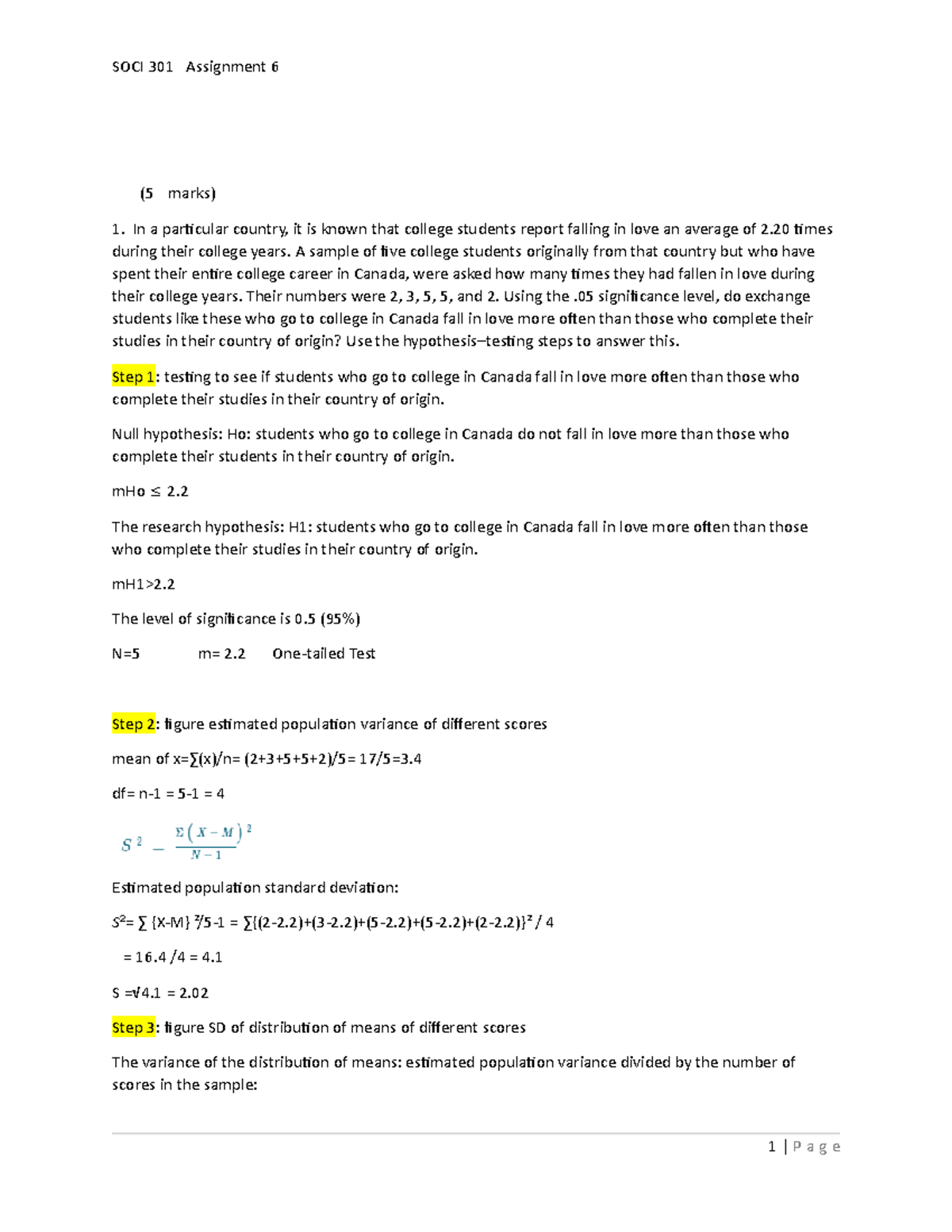 Assignment 6 got the full mark 100/100 - (5 marks) In a particular ...