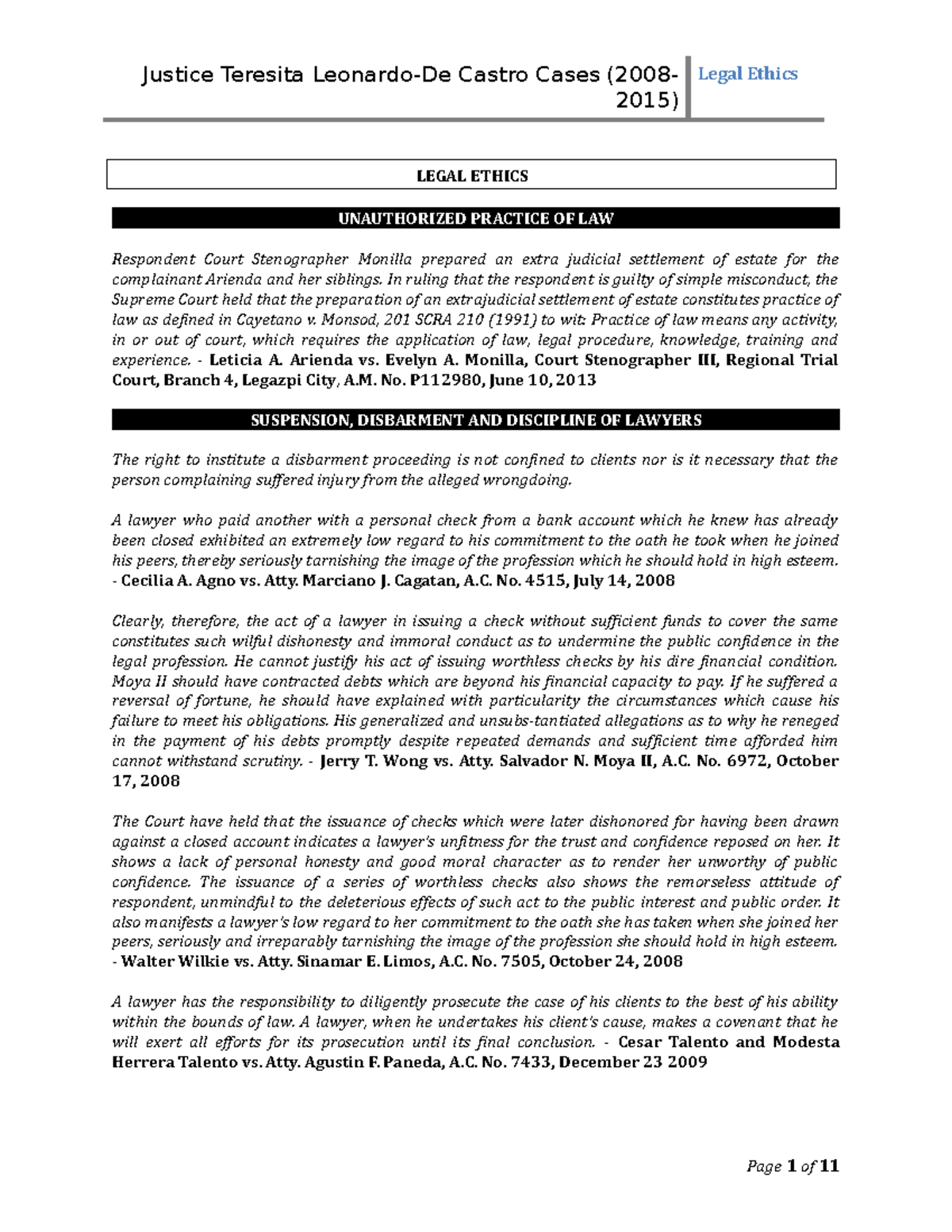 Ethics Compiled Syllabi Final - Justice Teresita Leonardo-De Castro ...