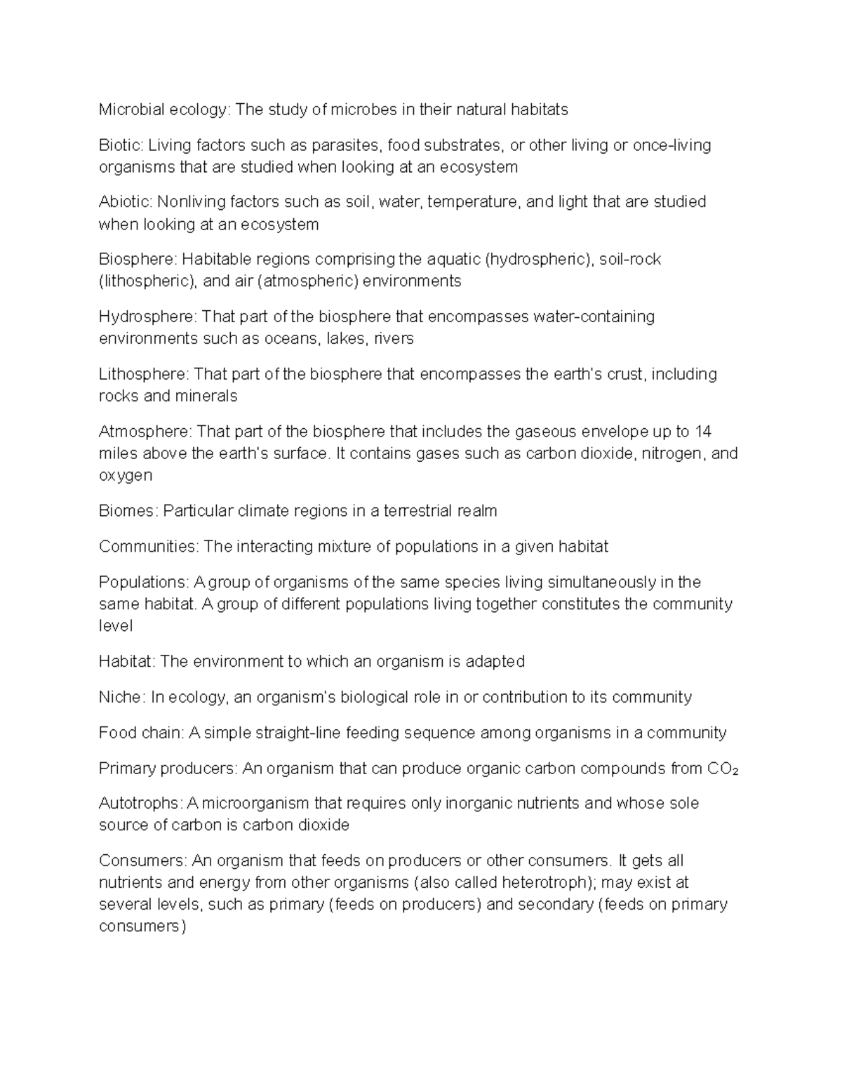 Microbiology Chapter 24 Vocab - Microbial ecology: The study of ...