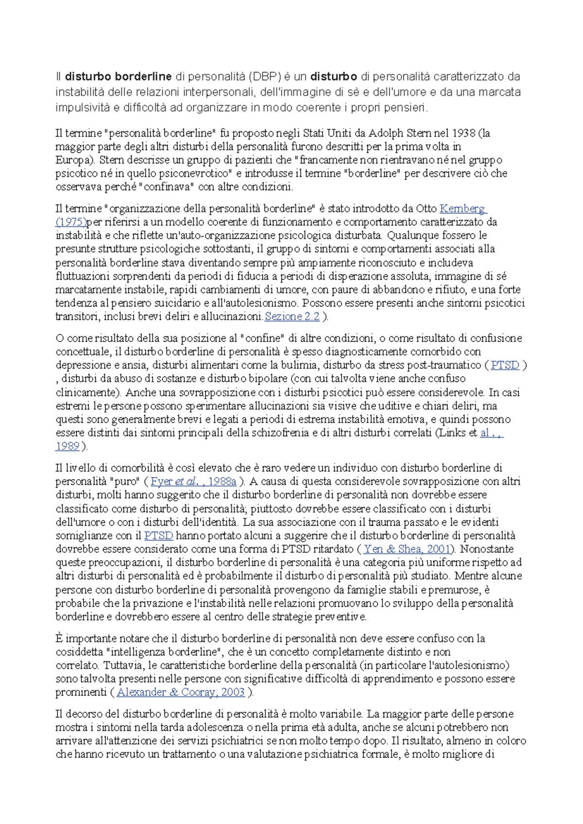 E-tivity psicologia dinamica - Il disturbo borderline di personalità ...