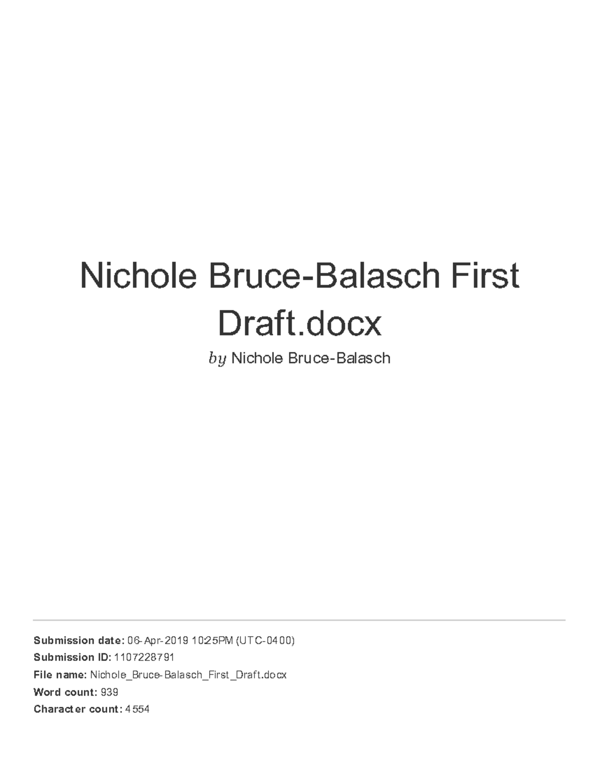 Nichole Bruce-Balasch FD with Feedback - Nichole Bruce-Balasch First ...
