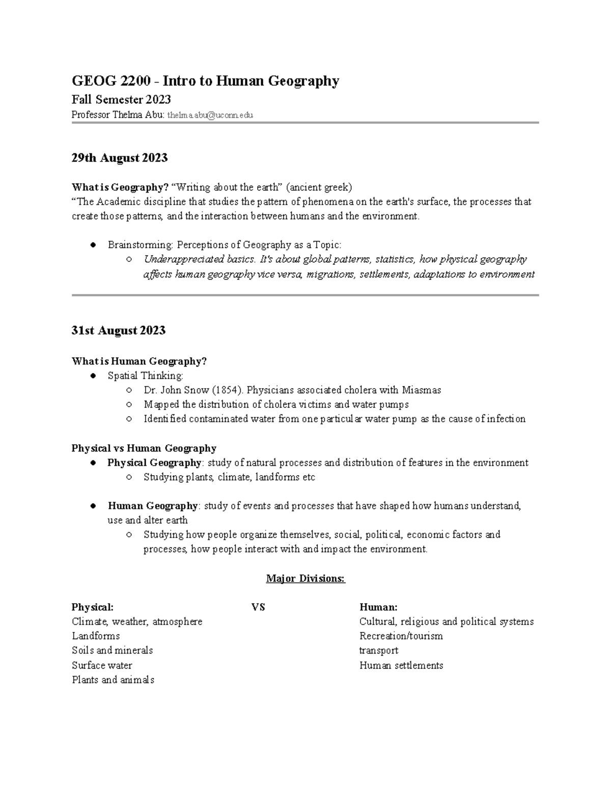 GEOG 2200 - Full notes for the course - GEOG 2200 - Intro to Human ...