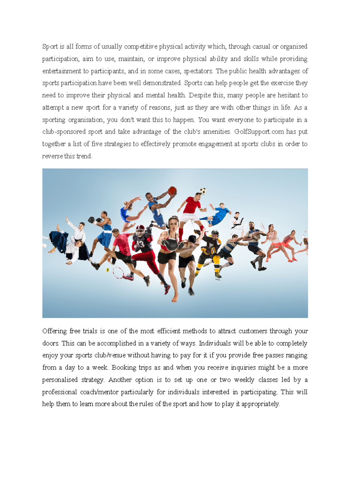 sps232 report assignment - Sport is all forms of usually competitive ...