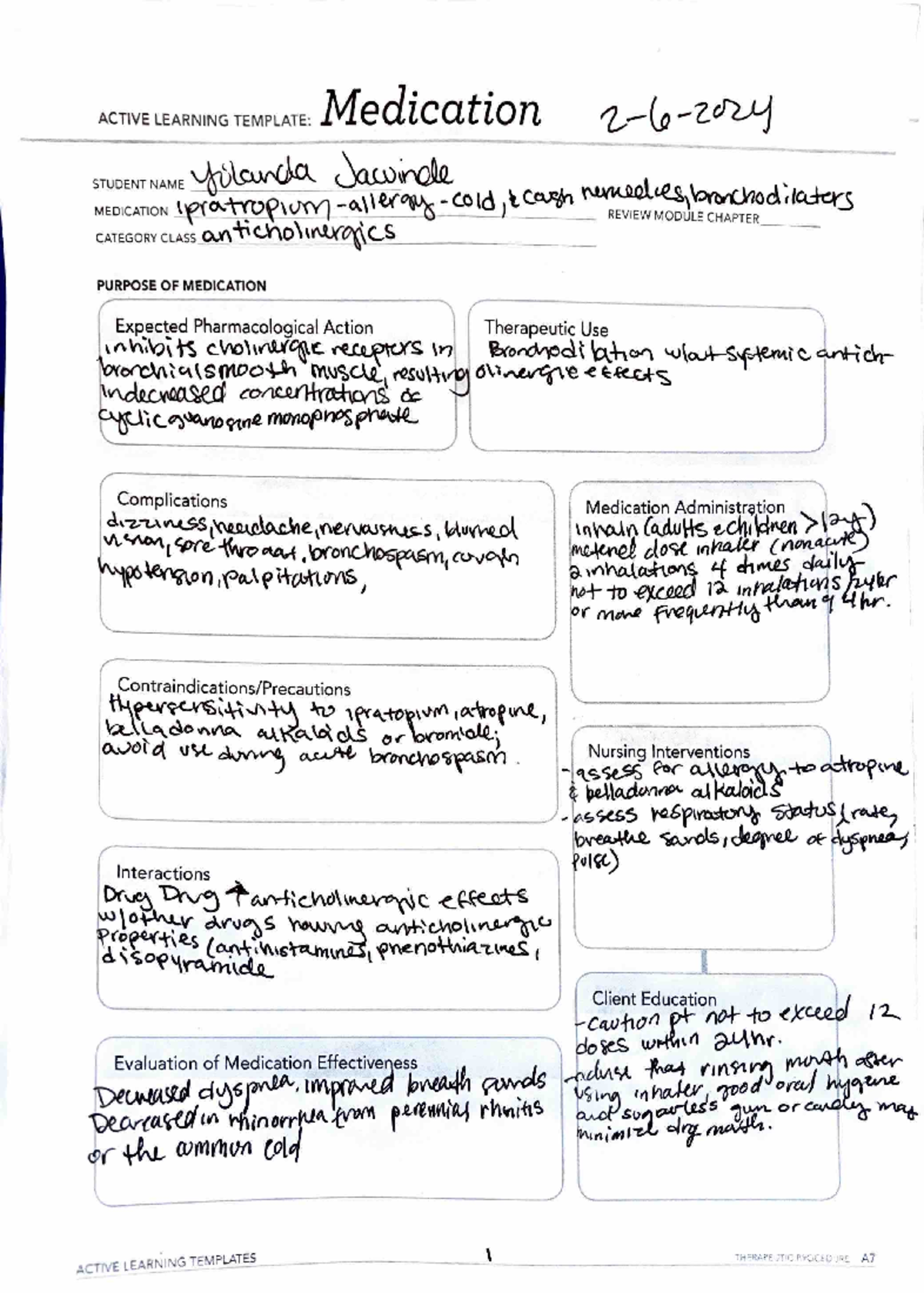 Pharm Med Cards - ACTIVE LEARNING TEMPLATE: Medication PURPOSE OF ...