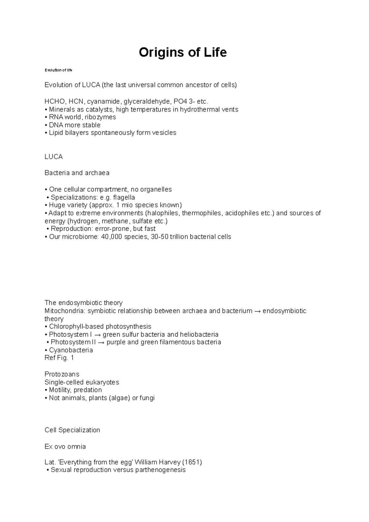 Origins of Life and Electrochem - Origins of Life Evolution of life ...