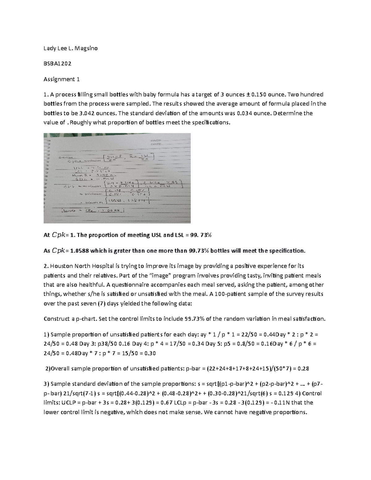 Assignment 01 - To give you answers on your lectures - Lady Lee L ...