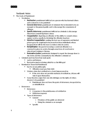 CCJS100 Chapter 1 Notes - Chapter 1 Reading Notes: Lecture Notes: The ...