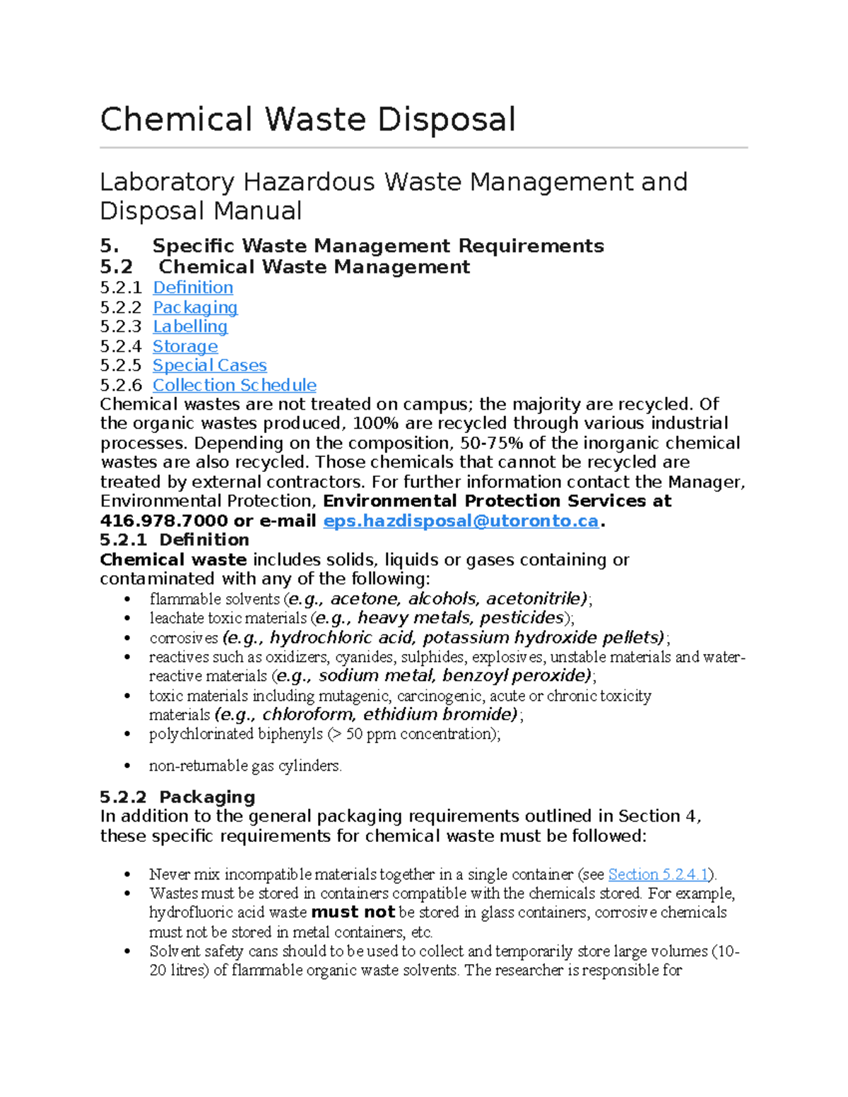 Chemical Waste Disposal - Chemical Waste Disposal Laboratory Hazardous ...