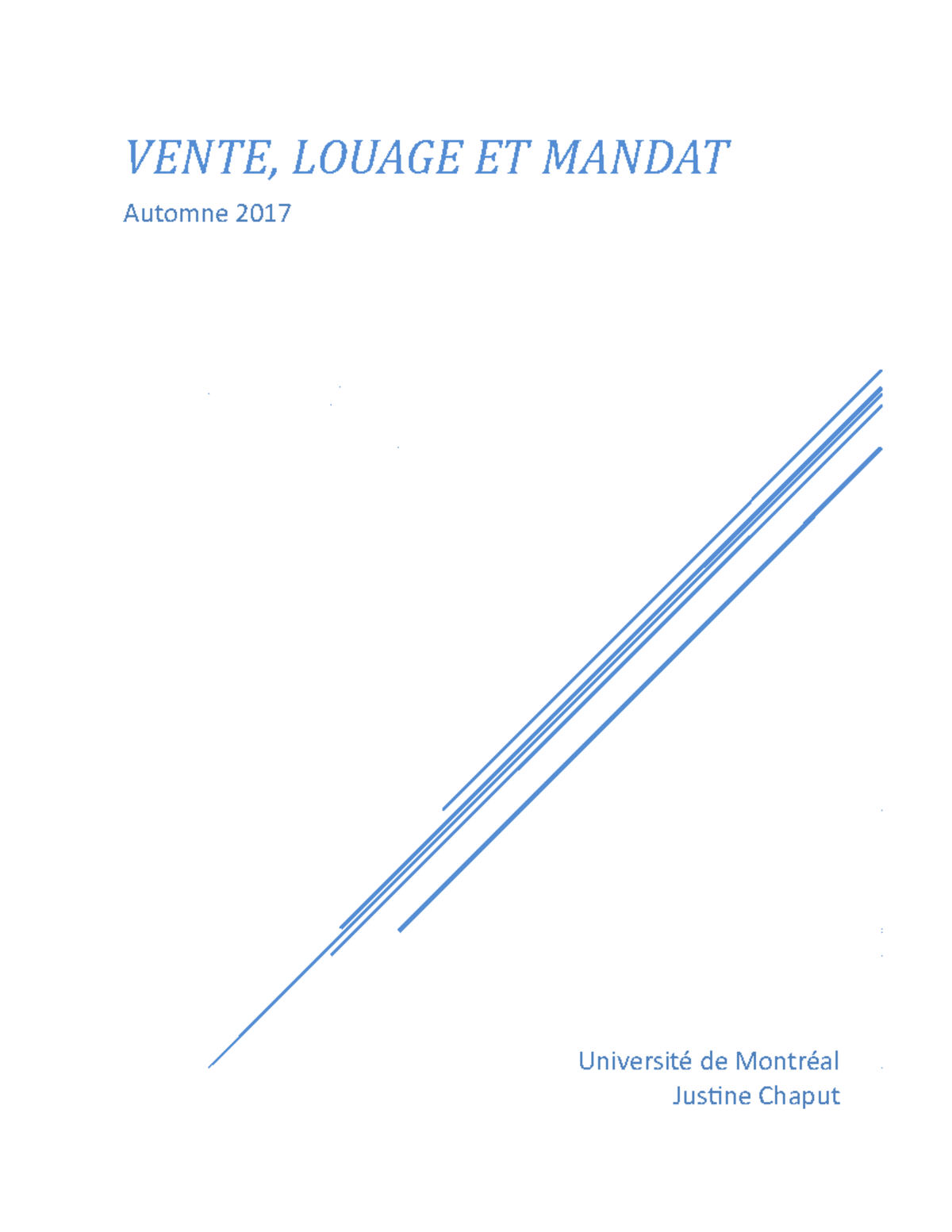 Vente, louage et mandat - Notes partie 7 - VENTE, LOUAGE ET MANDAT ...