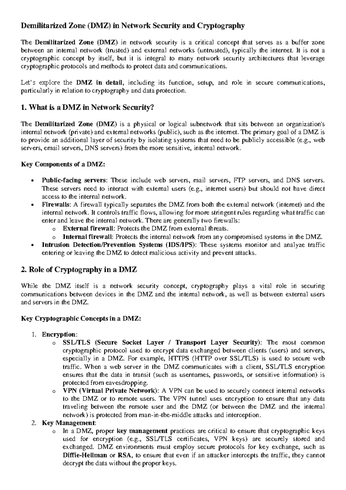 Demilitarized Zone - notes - Demilitarized Zone (DMZ) in Network ...