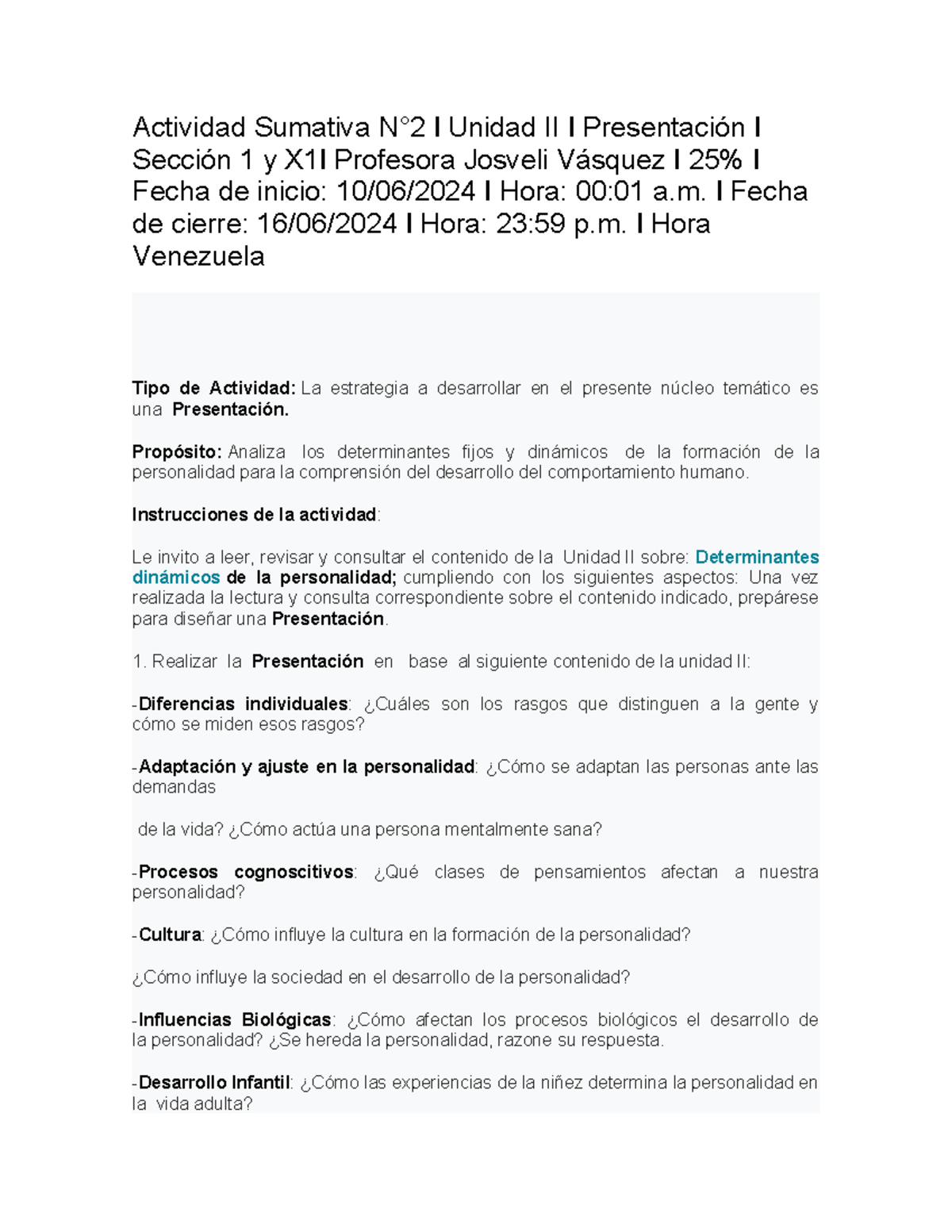 Actividad Sumativa N2 - Resumen Psicología de la Personalidad II - Actividad Sumativa N°2 ǀ ...