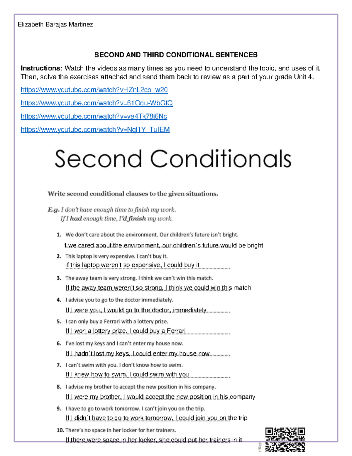 Barajas martinez - Tareas y trabajos - SECOND AND THIRD CONDITIONAL ...