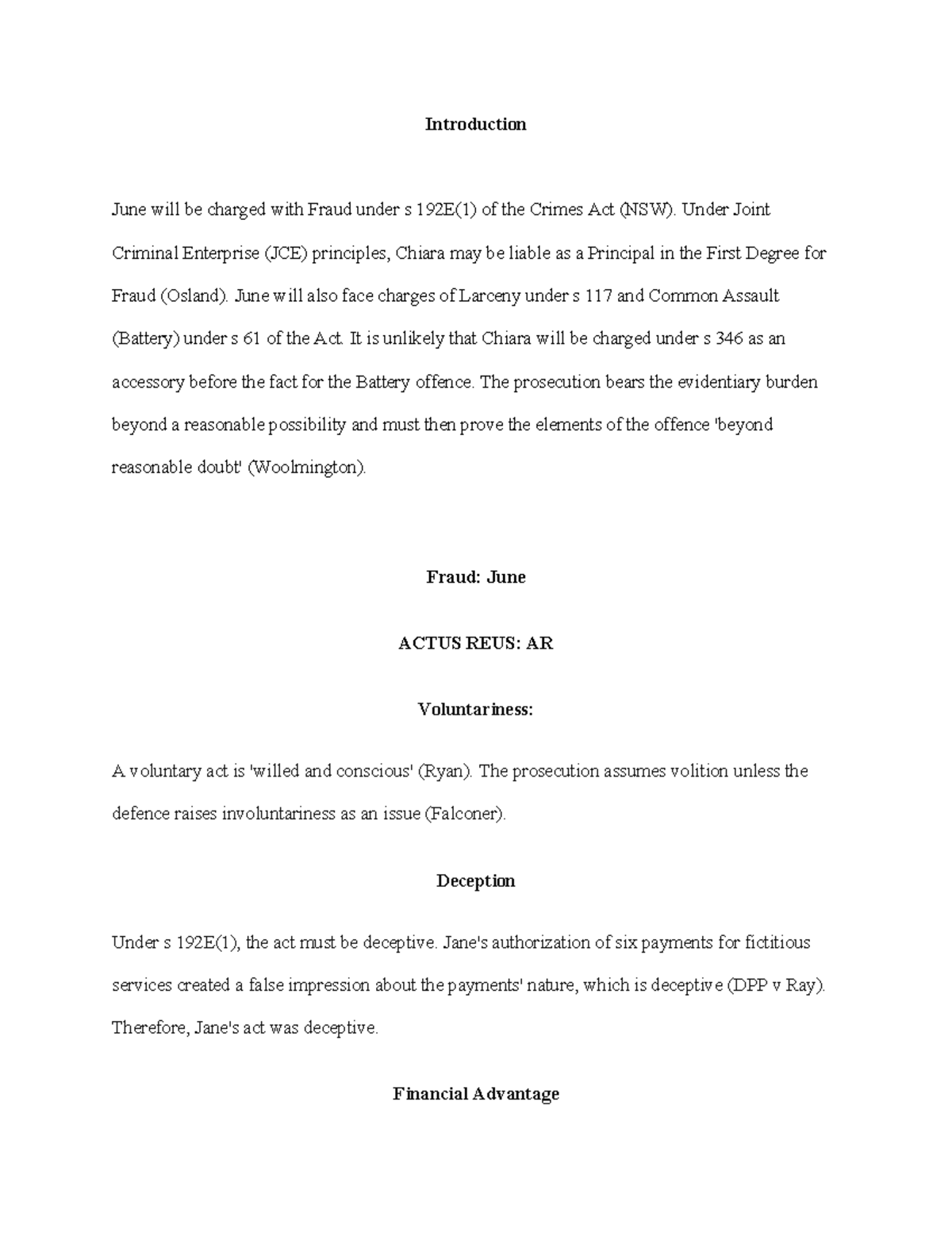 Day 2 Crim Law - sample problem solving answer ( missed some elements ...