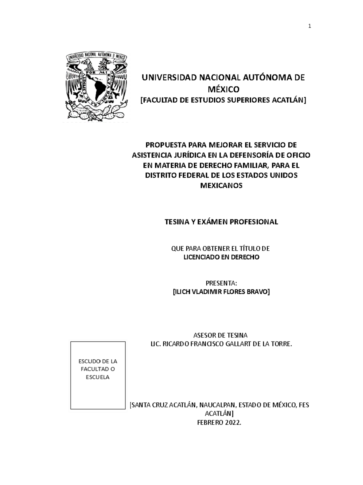 Tesina 2022 - Ejemplo - UNIVERSIDAD NACIONAL AUTÓNOMA DE MÉXICO ...