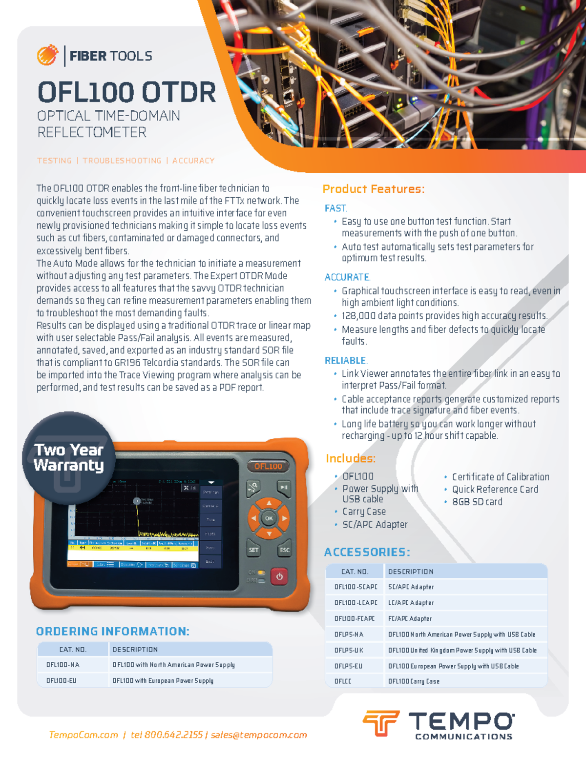 TC OFL100 Datasheet - Ficha técnica PL110D12 - FIBER TOOLS The OFL100 ...