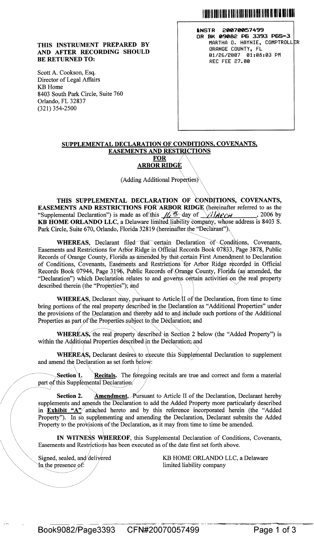 418 Declaration - Supplement 2007-01-27 - contract law - Studocu