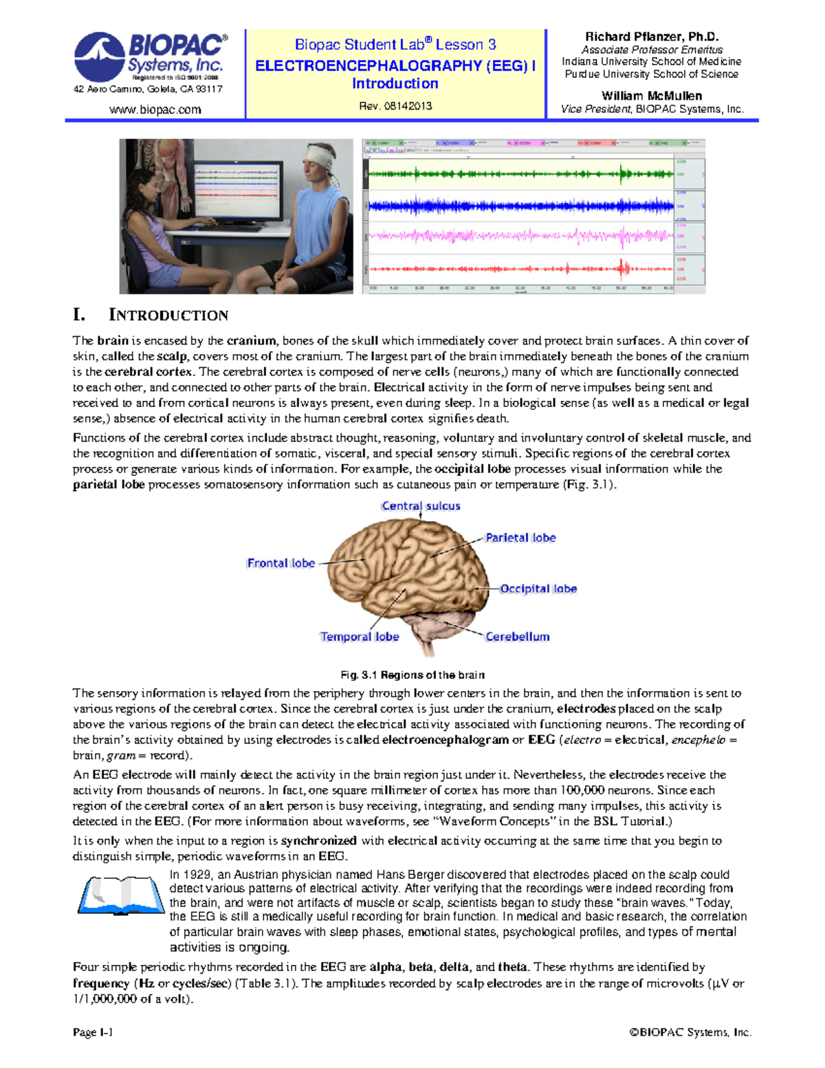 EEG I-EEG II - retrdhyth - Biopac Student Lab® Lesson 3 ...