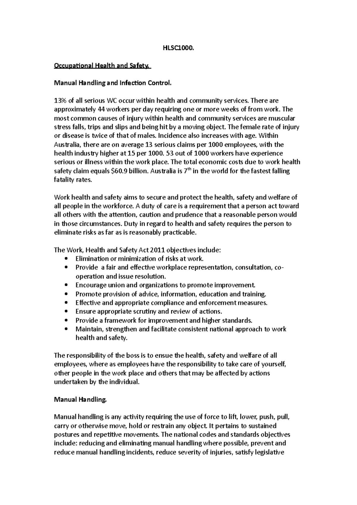 University Of Newcastle Lecture Summaries With Additional Information From External Readings