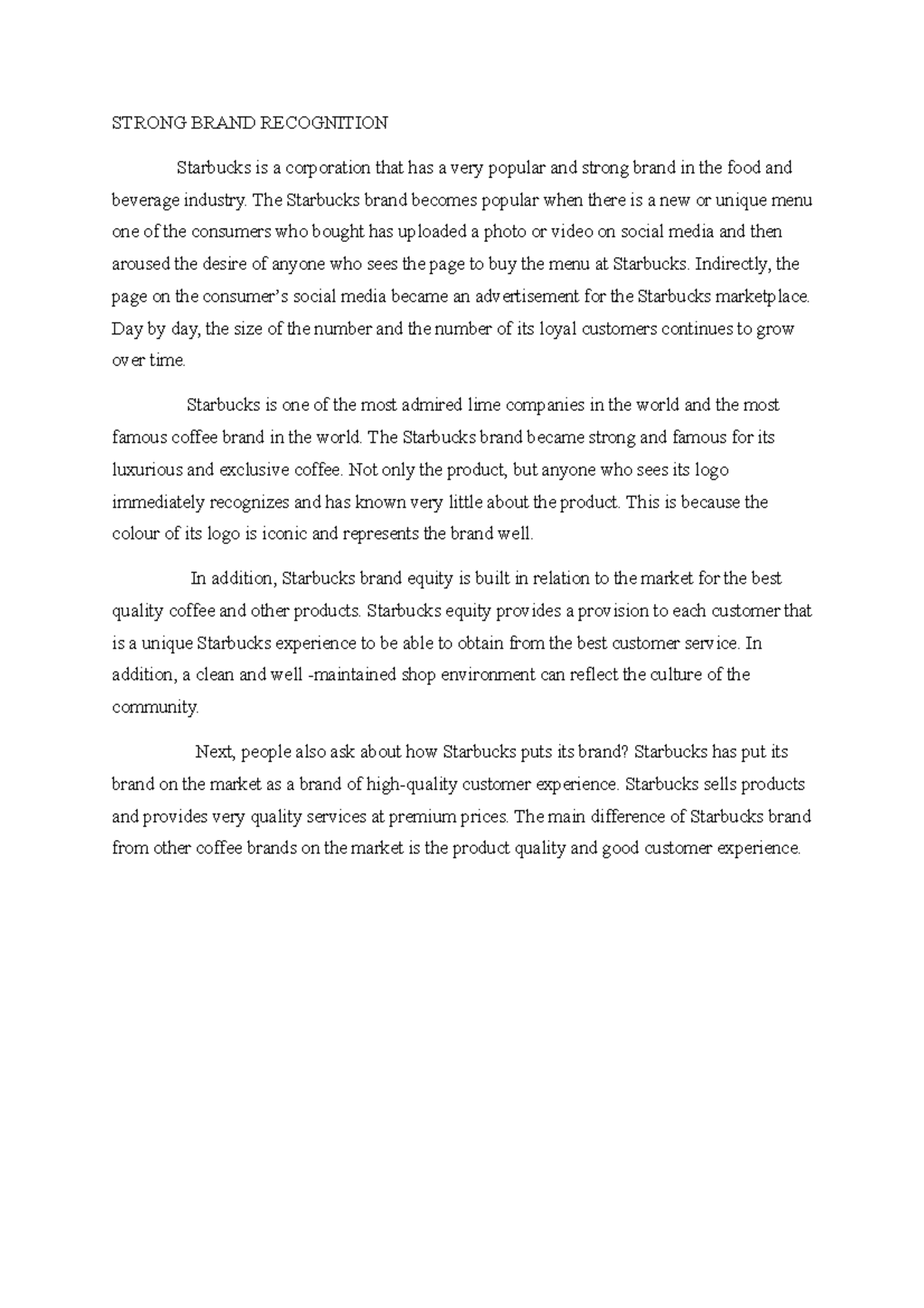 Strong brand recognition + unhealthy choices + criticism - STRONG BRAND ...