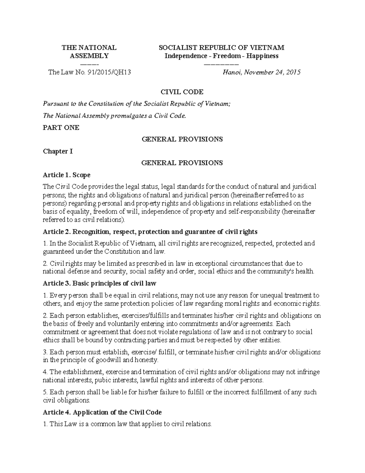 Civil code - Civil Law - Studocu