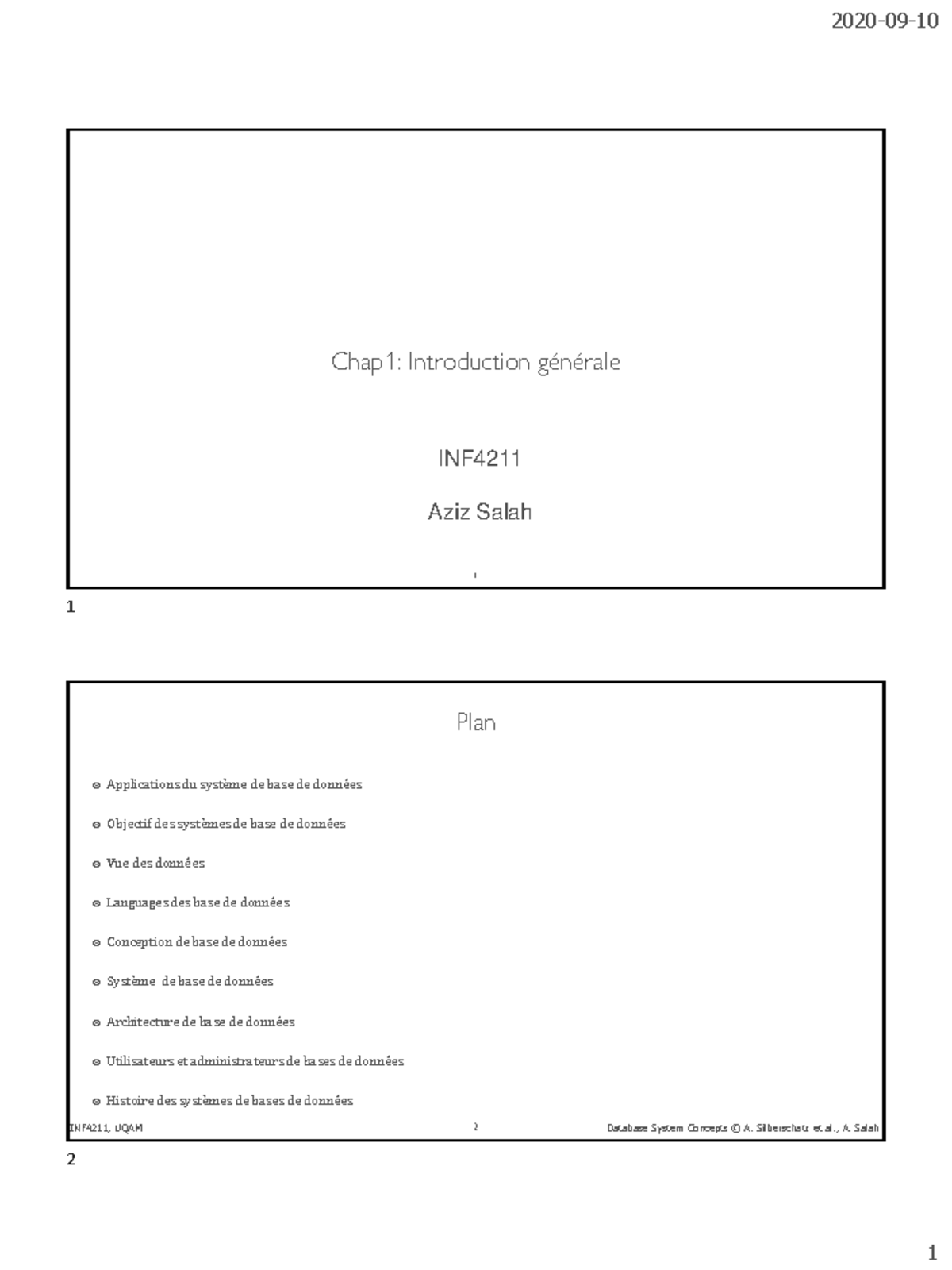 Inf4211 Chap1 - Documentation chapitre 1: M.Aziz SALAH - INF Aziz Salah Chap1: Introduction ...