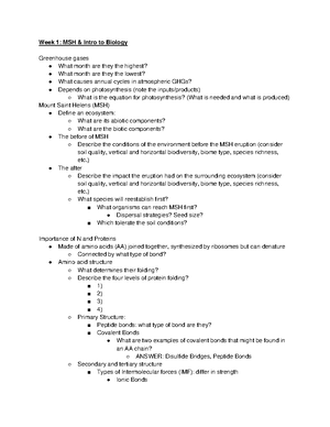 BIOL 1108 Study Guide- Weeks 1 and 2 - BIOL 1108 Study Guide Week 1 ...