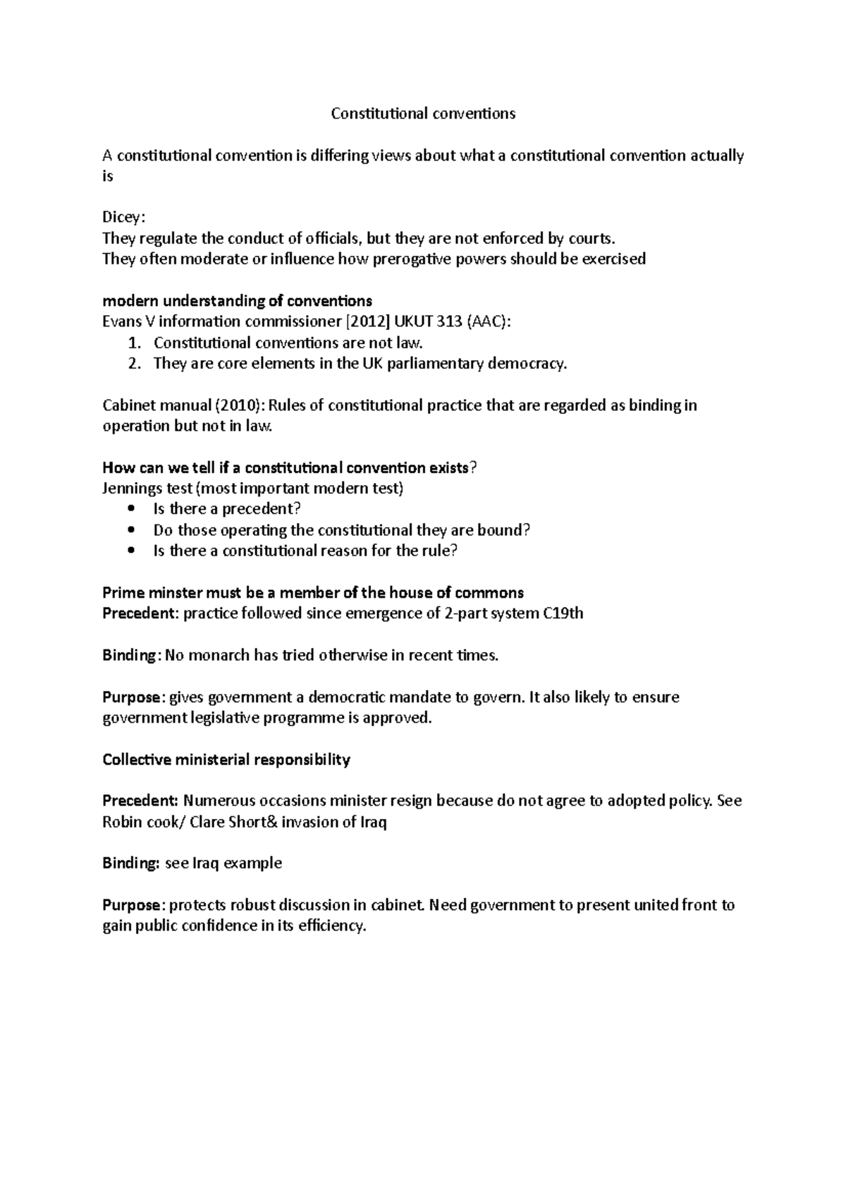 Constitutional conventions public law 6 - Constitutional conventions A ...