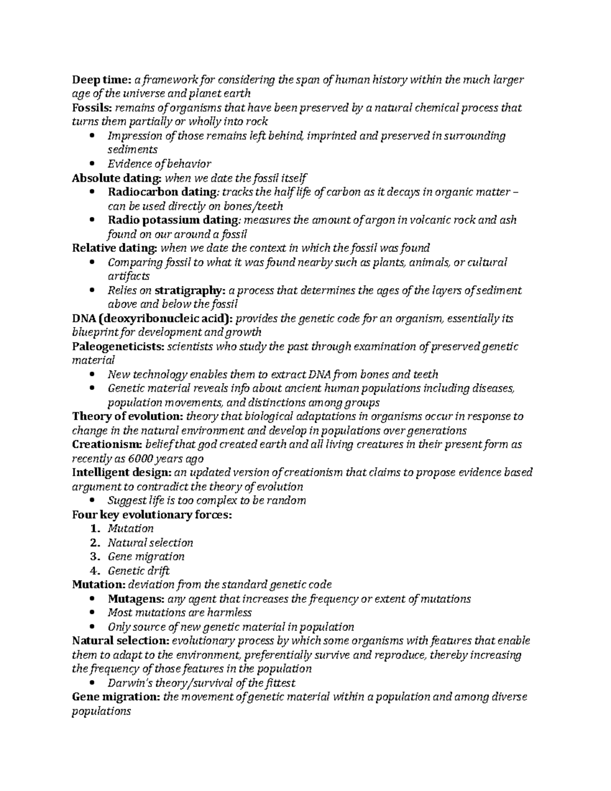 Anthro chapter 5 - Deep time: a framework for considering the span of ...