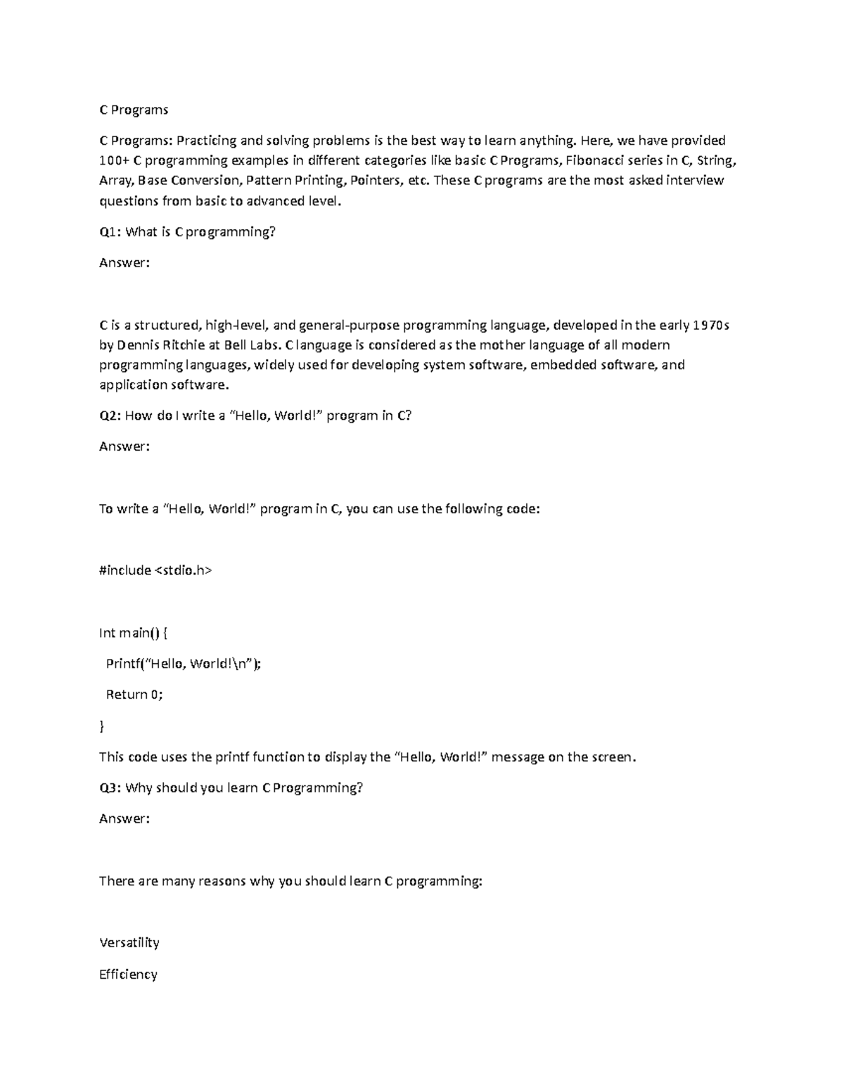 C Programming Basis Its Lecture Notes C Programs C Programs Practicing And Solving