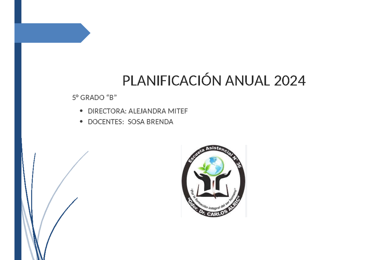 5to grado planificacion anual - PLANIFICACIÓN ANUAL 2024 5° GRADO “B ...