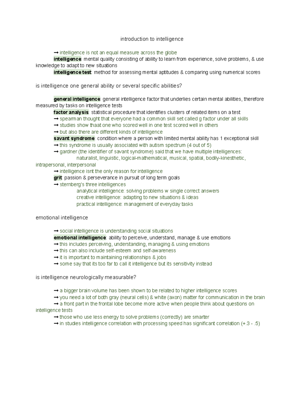 Intro to intelligence - introduction to intelligence intelligence is ...