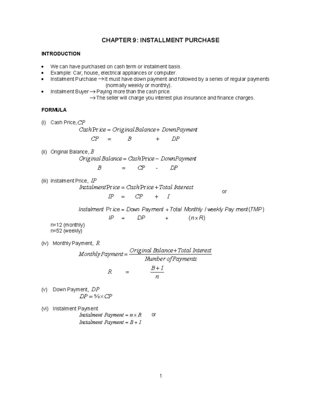 9.Installment Purchase - CHAPTER 9: INSTALLMENT PURCHASE INTRODUCTION ...