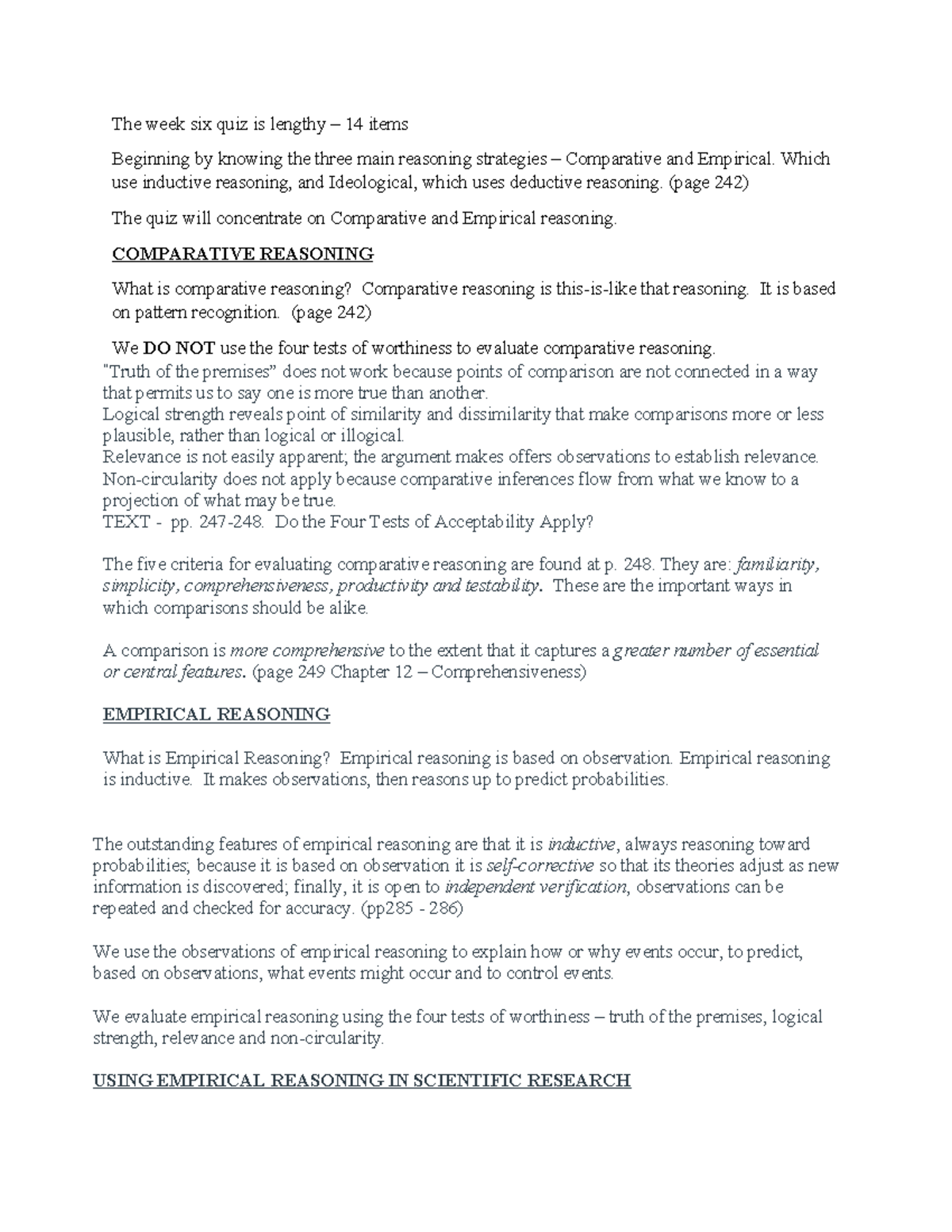 Quiz.. week 6 Study Guide - The week six quiz is lengthy – 14 items ...