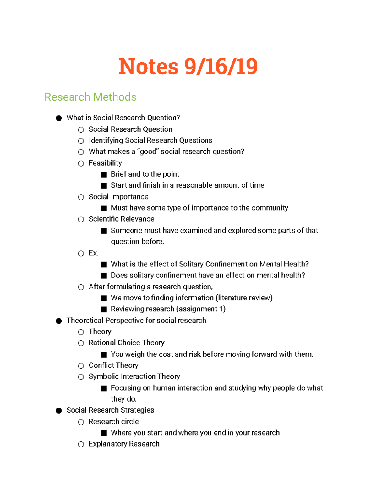 Lecture 2 - Notes 9/16/ Research Methods What is Social Research ...