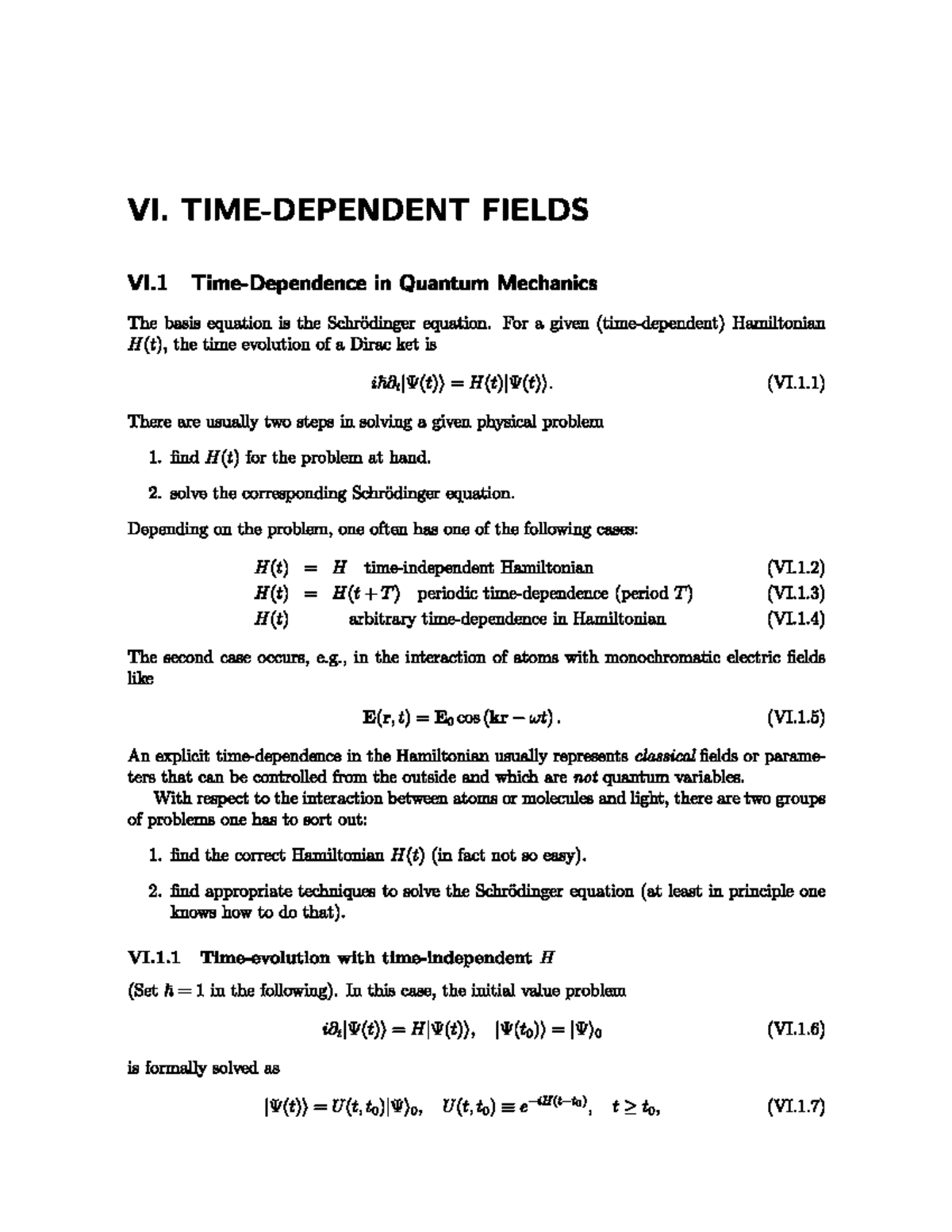TIME- Dependent Fields - Quantum Mechanics - Studocu