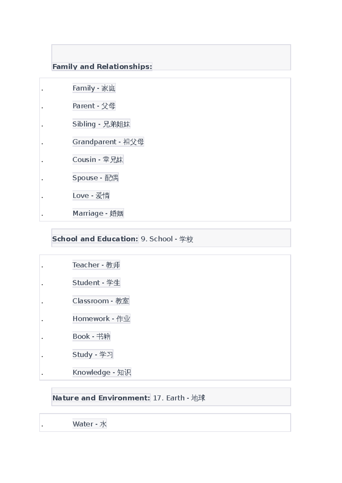 Ukiset for grade 6 - Family and Relationships: . Family - 家庭 . Parent ...
