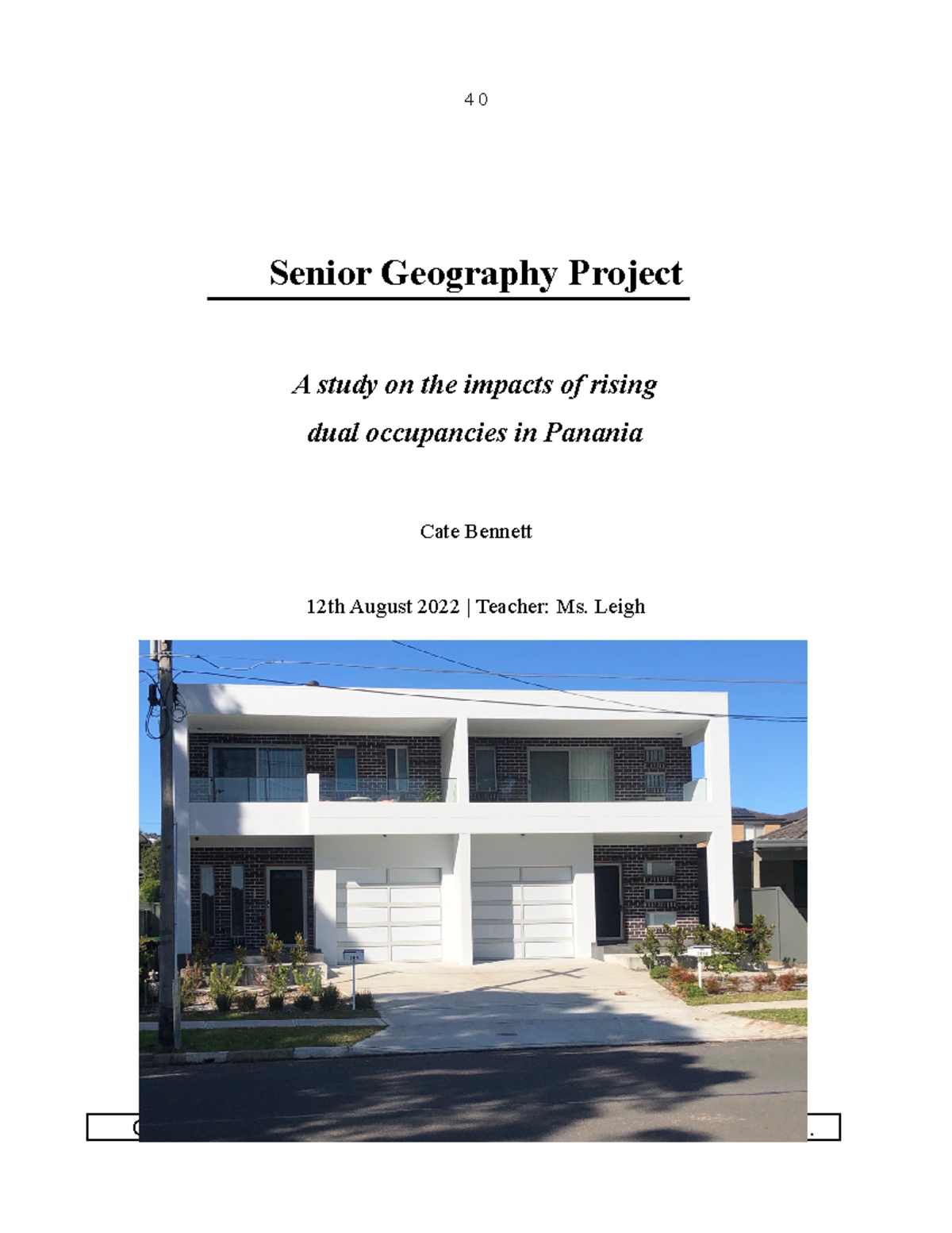 Senior Geography Project - Leigh Contents Page no. 1 Introduction [3] 2 ...