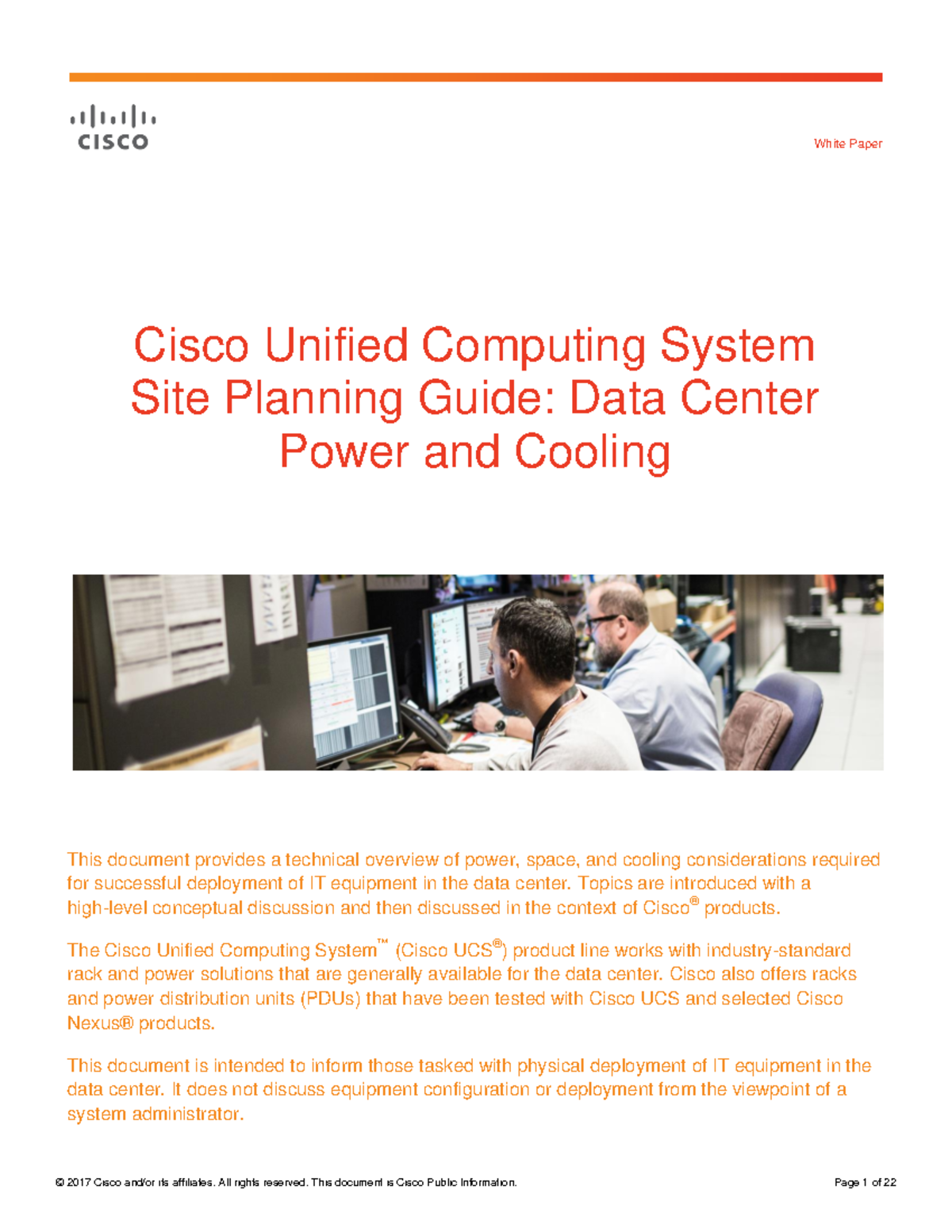 Cisco site planning guide data center cooling and power - White Paper Cisco Unified Computing ...