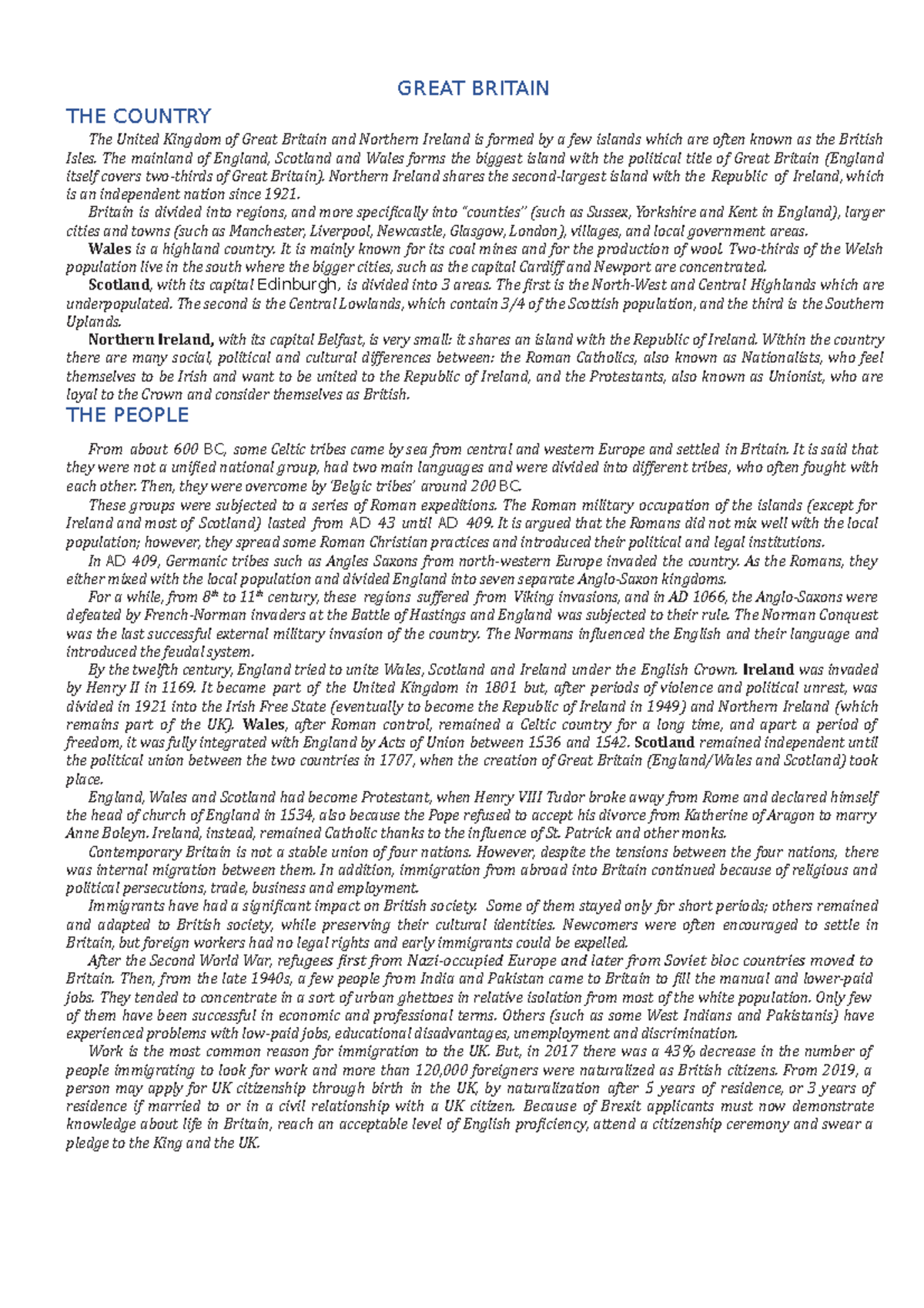 British Civilization - AN Introduction 9TH Edition - GREAT BRITAIN THE ...