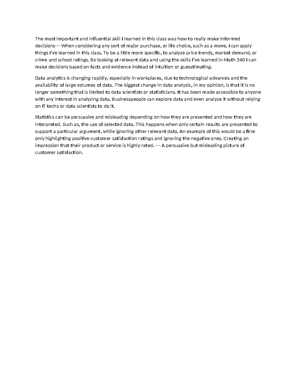 MAT240 Mod8Discussion - The most important and influential skill I ...