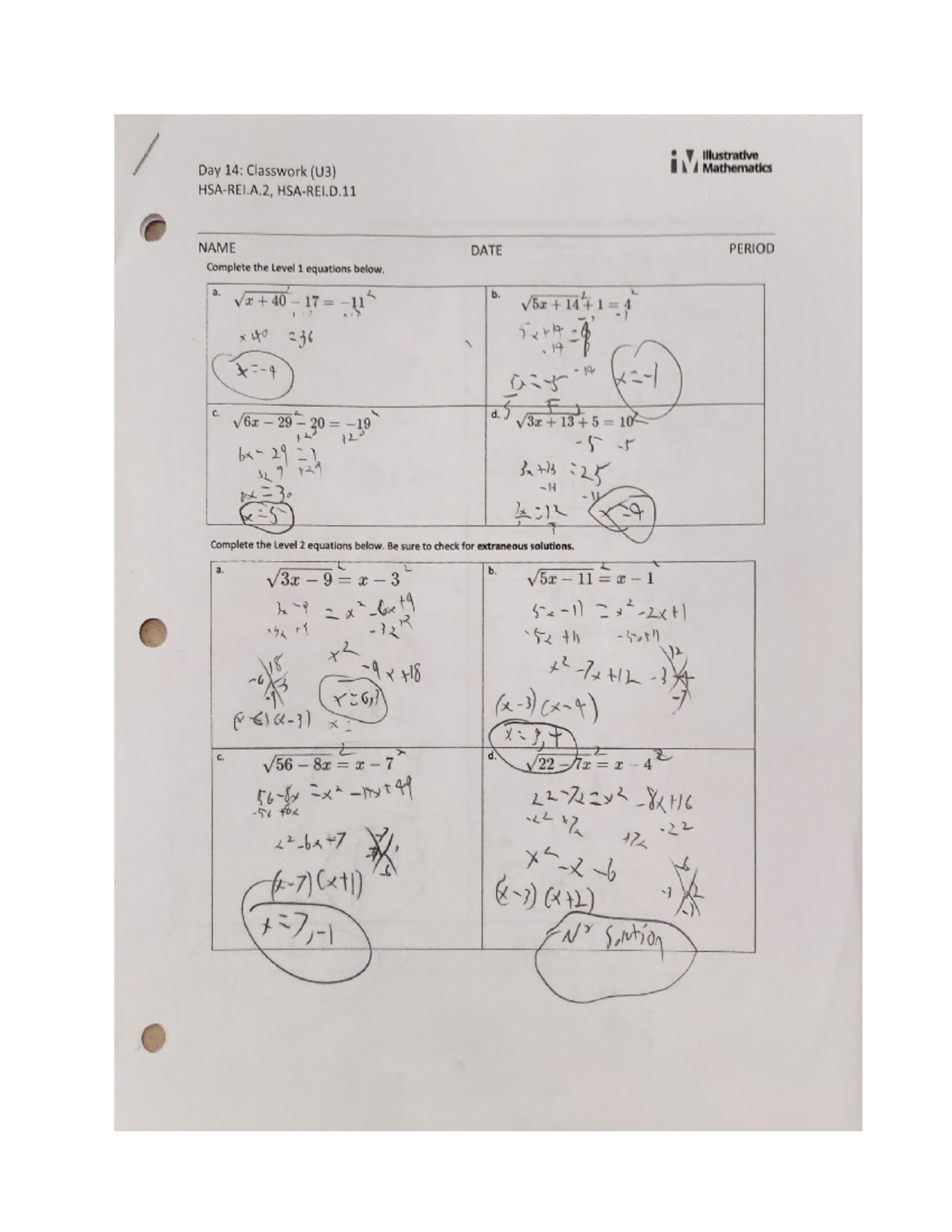 Day 14 classwork - Studocu